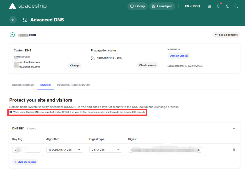 spaceship.com新注册域名，A记录不生效，申请不了SSL证书的解决方法 - VPS啦