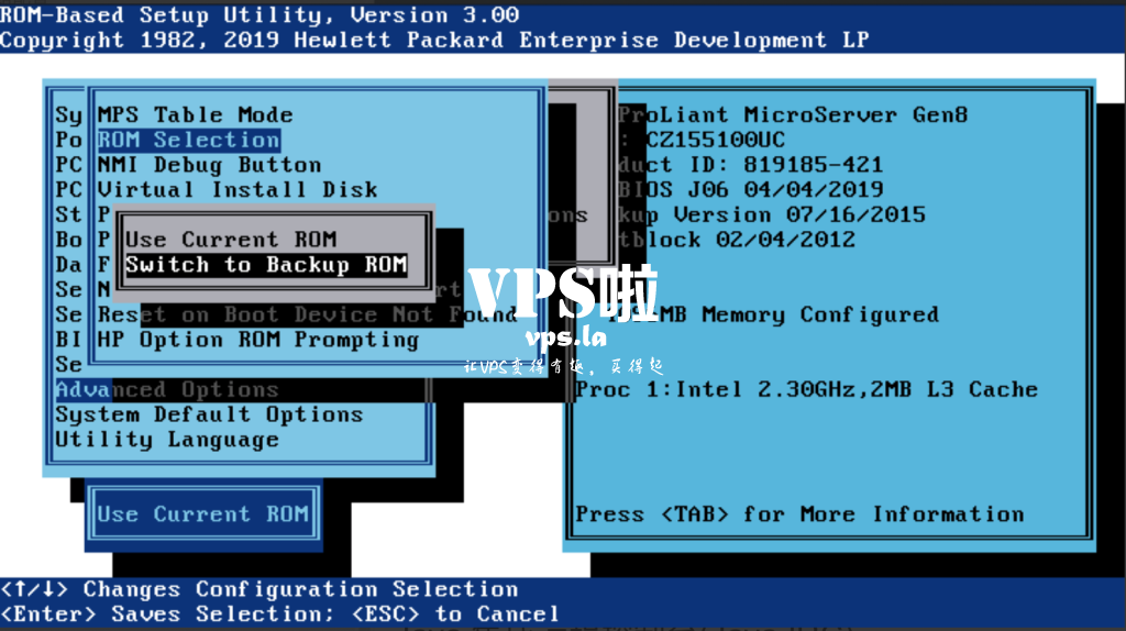 HP ProLiant MicroServer Gen8通过iLO在线升级BIOS - VPS啦